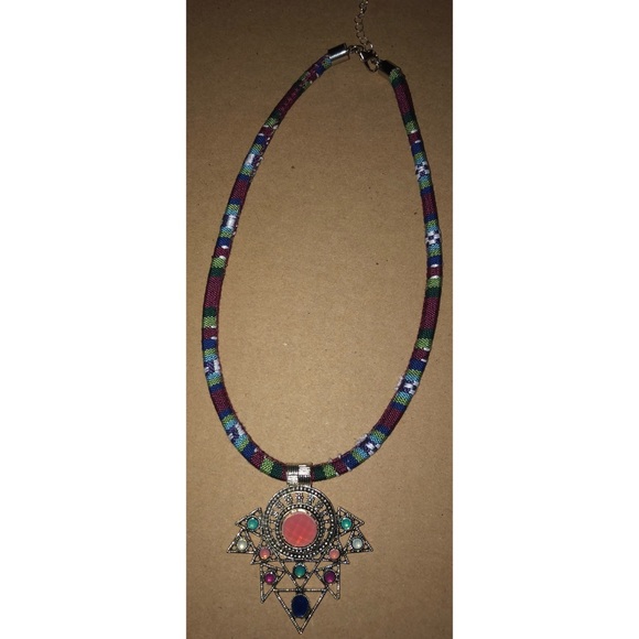 Jewelry | Woven Fabricchain Pendant Necklace | Poshmark